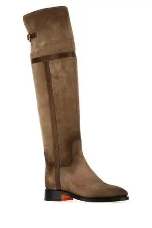 Santoni Mud Suede Janelle Boots