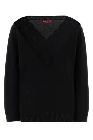 Gucci Wool Blend Oversize Sweater - Black