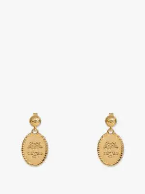 Celine Brass Earrings With Finish - Gold