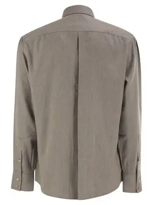 Brunello Cucinelli Cotton And Lyocell Button-down Shirt - Multicolor