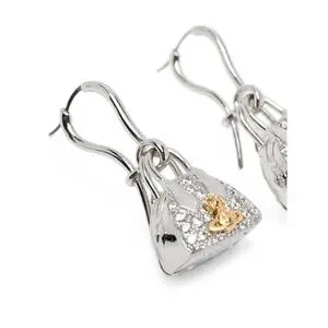 VIVIENNE WESTWOOD Crystal Orb Pendant Earrings - Silver