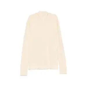 LEMAIRE Cotton High Neck Long Sleeve T-shirt - Cream