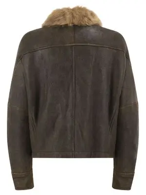Brunello Cucinelli Sheepskin Jacket With Fur Collar