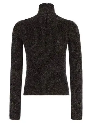 Max Mara Wool And Cashmere Mouliné Turtleneck Jumper - Brown