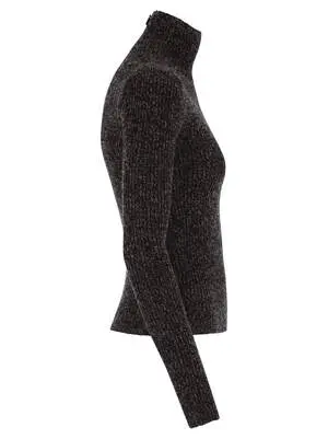 Max Mara Wool And Cashmere Mouliné Turtleneck Jumper - Brown