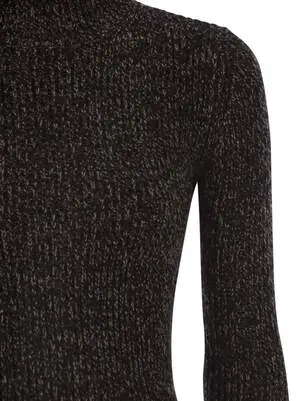 Max Mara Wool And Cashmere Mouliné Turtleneck Jumper - Brown