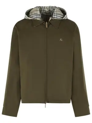 Burberry Reversible Cotton 'check' Jacket - Green