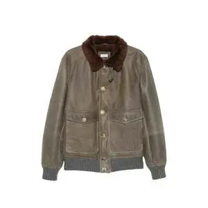 Brunello Cucinelli Leather Jacket - Green