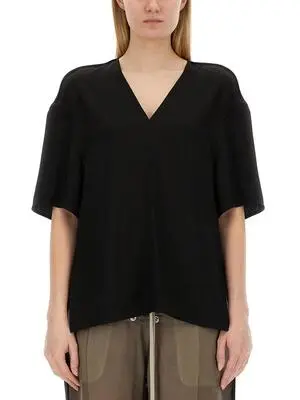 Rick Owens V-neck T-shirt - Black