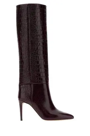 Paris Texas Burgundy Leather Boots - Red