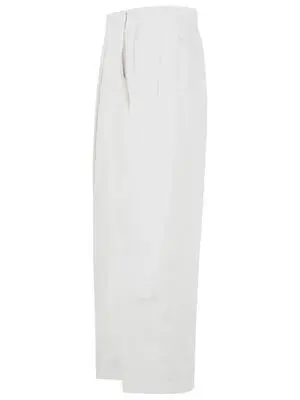 JIL SANDER Milk Cotton And Silk Trousers