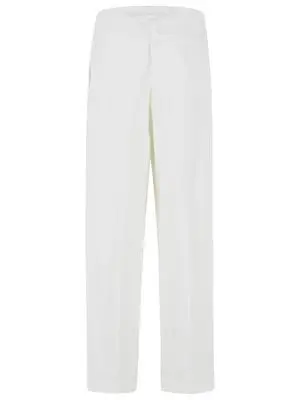 JIL SANDER Milk Cotton And Silk Trousers