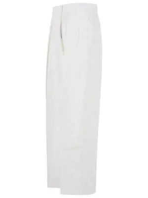 JIL SANDER Cotton And Silk Trousers - Cream