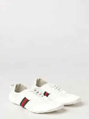 Gucci Flex Low-top Leather Sneakers With Iconic Web Detail