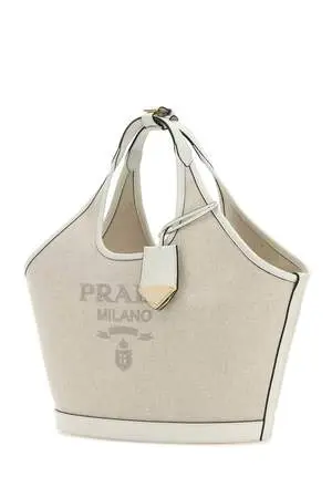 Prada Sand Canvas Handbag