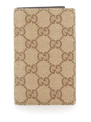 Gucci Beige Wallet With Logo Lettering Inside In Gg Canvas And Leather For - Multicolor