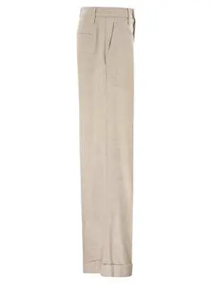 Brunello Cucinelli Virgin Wool And Cashmere Tailored Trousers - Cream