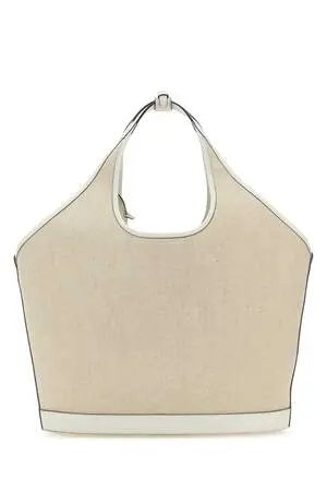 Prada Sand Canvas Shopping Bag