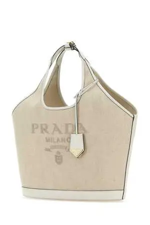 Prada Canvas Shopping Bag - Brown
