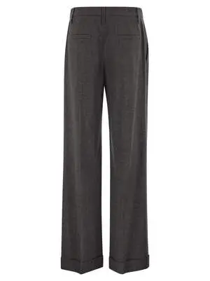 Brunello Cucinelli Virgin Wool And Cashmere Tailored Trousers - Multicolor