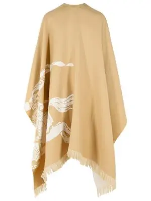 Burberry Ekd' Beige Wool And Silk Cape