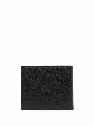 TOM FORD Black Leather Bi-fold Wallet With Gold Embossed Logo For