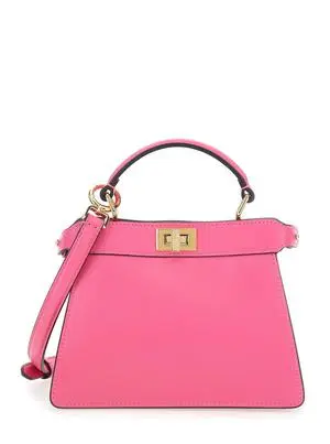Fendi Handbag 'peekaboo Iseeu Petite' With Turn Lock In Garnet Leather For - Pink