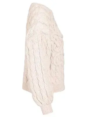 Loewe Anagram Sweater In Wool And Cotton Blend - Cream