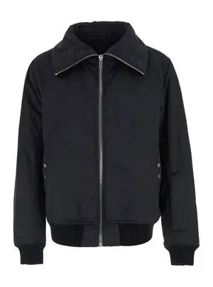 Rick Owens Dracuflight' Black Jacket With Oversized High Collar In Tech Fabric For