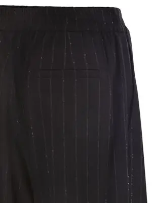 Brunello Cucinelli Pinstripe Trousers With Sequins And Elasticated Waist - Blue