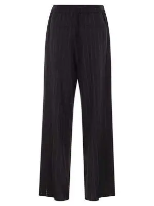 Brunello Cucinelli Sequined Pinstripe Trousers - Blue