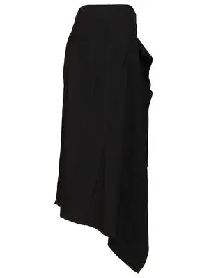 Bottega Veneta Lightweight Wool Midi Skirt - Black
