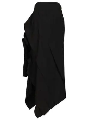 Bottega Veneta Lightweight Wool Midi Skirt - Black