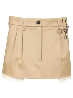 Miu Miu Cotton Chino Mini Skirt - Cream
