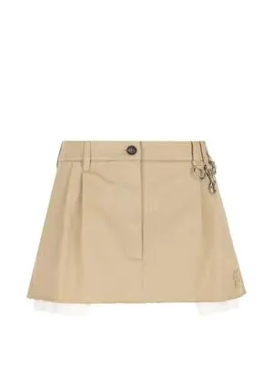 Miu Miu Cotton Chino Mini Skirt - Cream