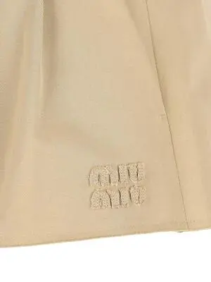 Miu Miu Cotton Chino Mini Skirt - Cream