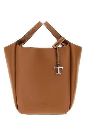TOD'S Camel Leather Apa Bucket Bag - Brown