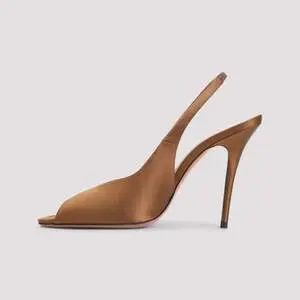 Amina Muaddi Kistina 105 Sling Mules - Brown