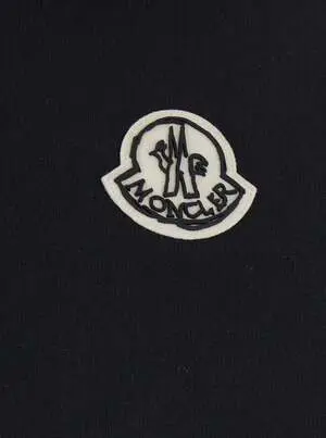 Moncler Black Sweatshirt With Logo Patch On The Front In Cotton For