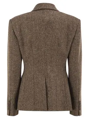 Brunello Cucinelli Double-breasted Tailored Wool Blend Blazer