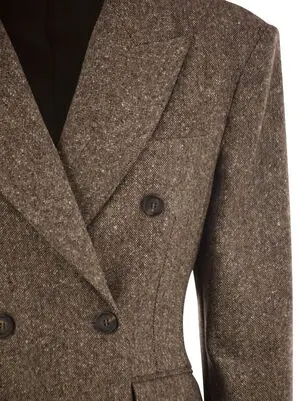 Brunello Cucinelli Double-breasted Tailored Wool Blend Blazer