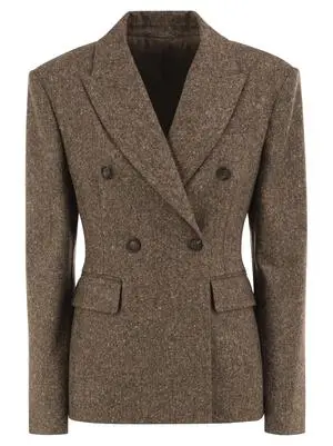 BRUNELLO CUCINELLI Brunello Cucinelli Women Double-Breasted Tailored Wool Blend Blazer