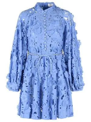 Zimmermann Cotton Long Sleeve Mini Dress - Multicolor
