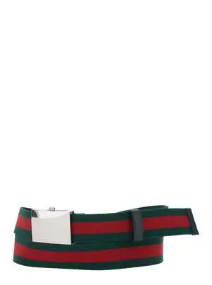 Gucci Web Motif Logo Plaque Waist Belt - Multicolor
