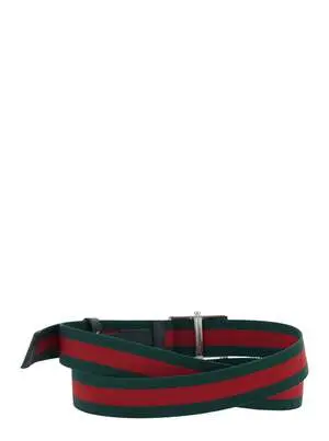 Gucci Web Motif Logo Plaque Waist Belt - Multicolor