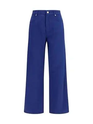 Max Mara Cotton And Linen Pants - Blue