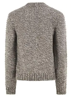 Herno Alpaca-blend Sequined Jumper - Gray