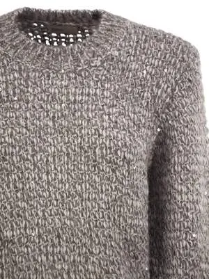 Herno Alpaca-blend Sequined Jumper - Gray