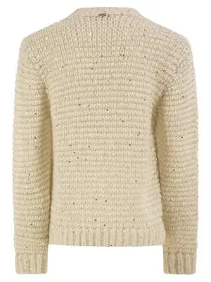 Herno Alpaca-blend Sequined Pullover - Cream