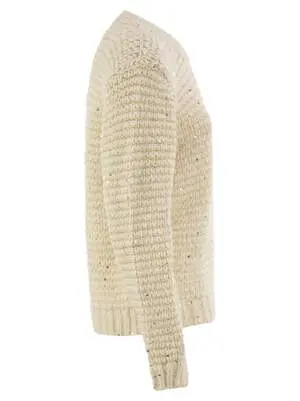 Herno Alpaca-blend Sequined Pullover - Cream